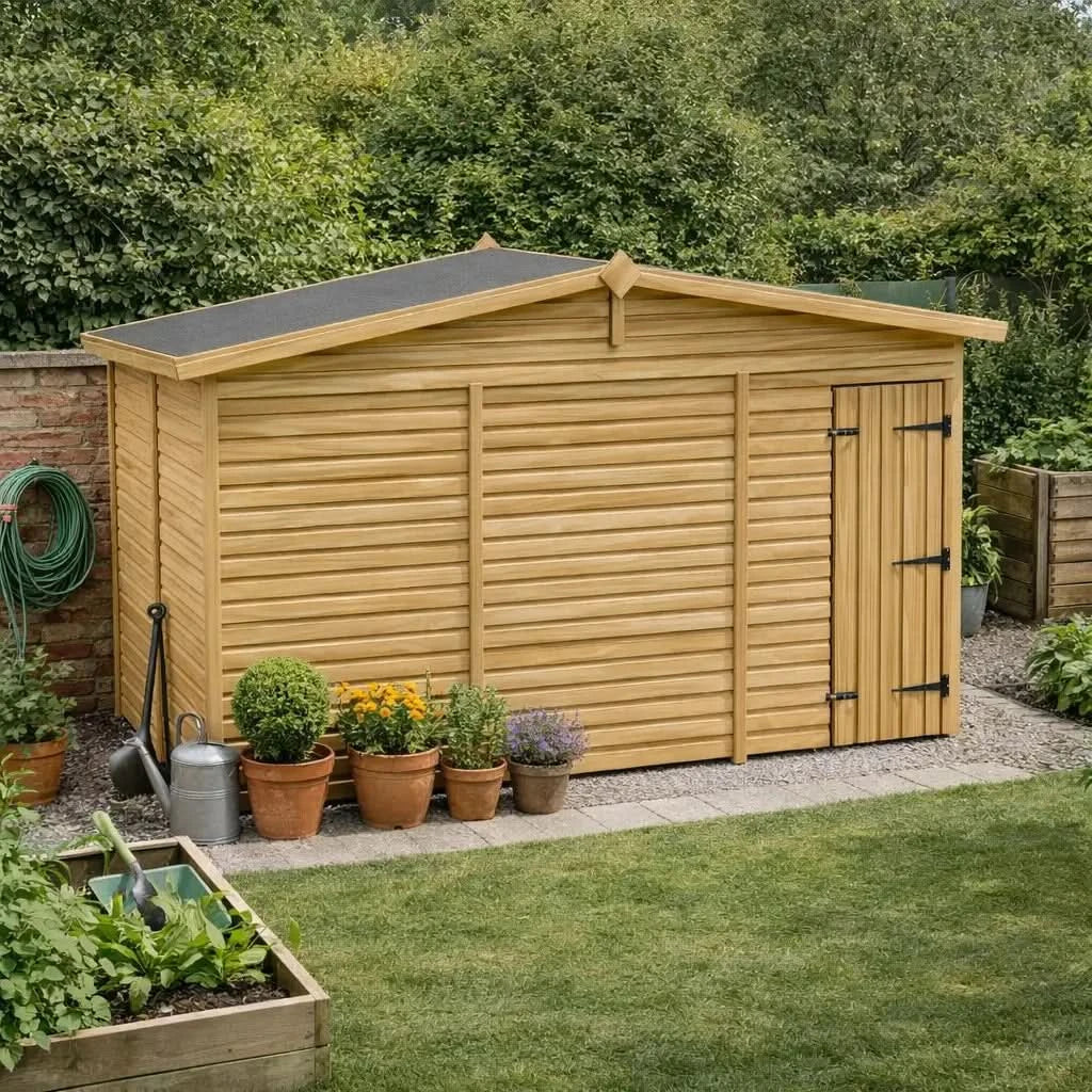 12x3ft Wooden Garden Shed | Windowless | Apex Roof — Eden Sheds