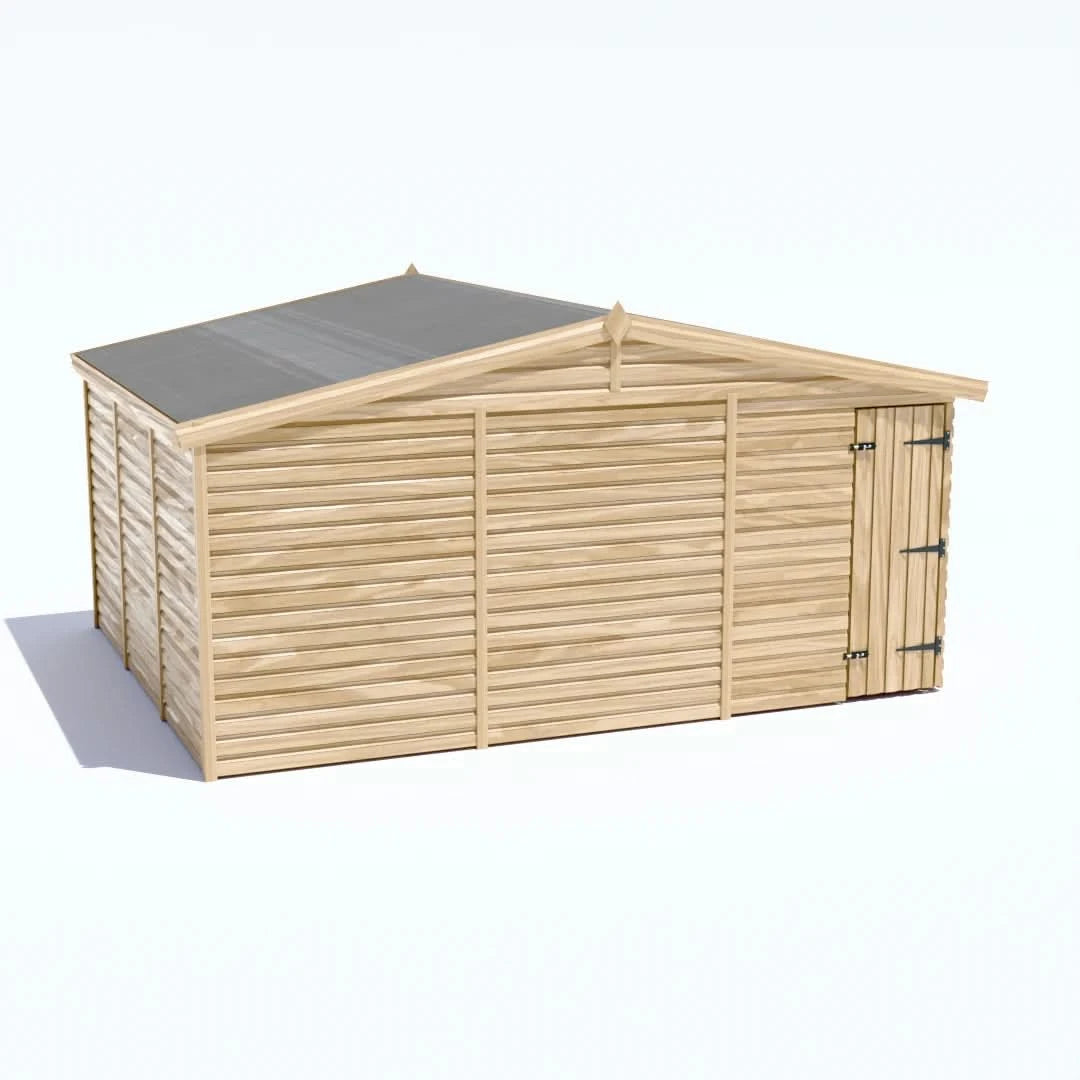 15x12ft Wooden Garden Shed | Windowless | Apex Roof — Eden Sheds